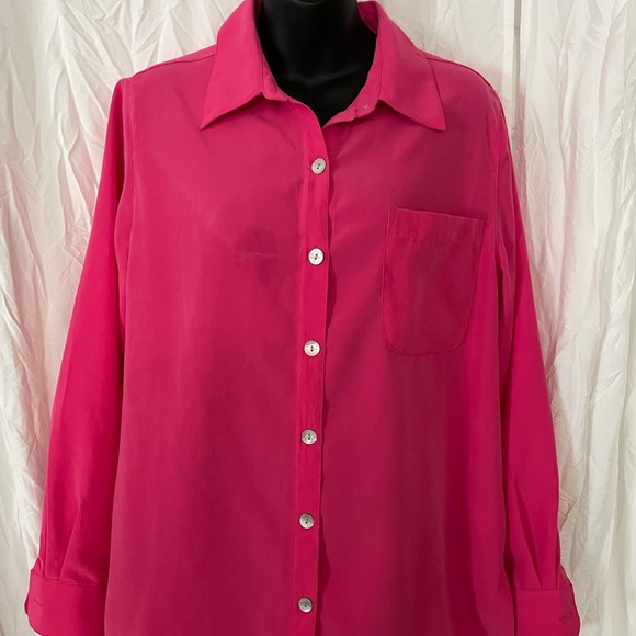 TravelSmith | Tops | Travelsmith Pink Button Down Blouse | Poshmark